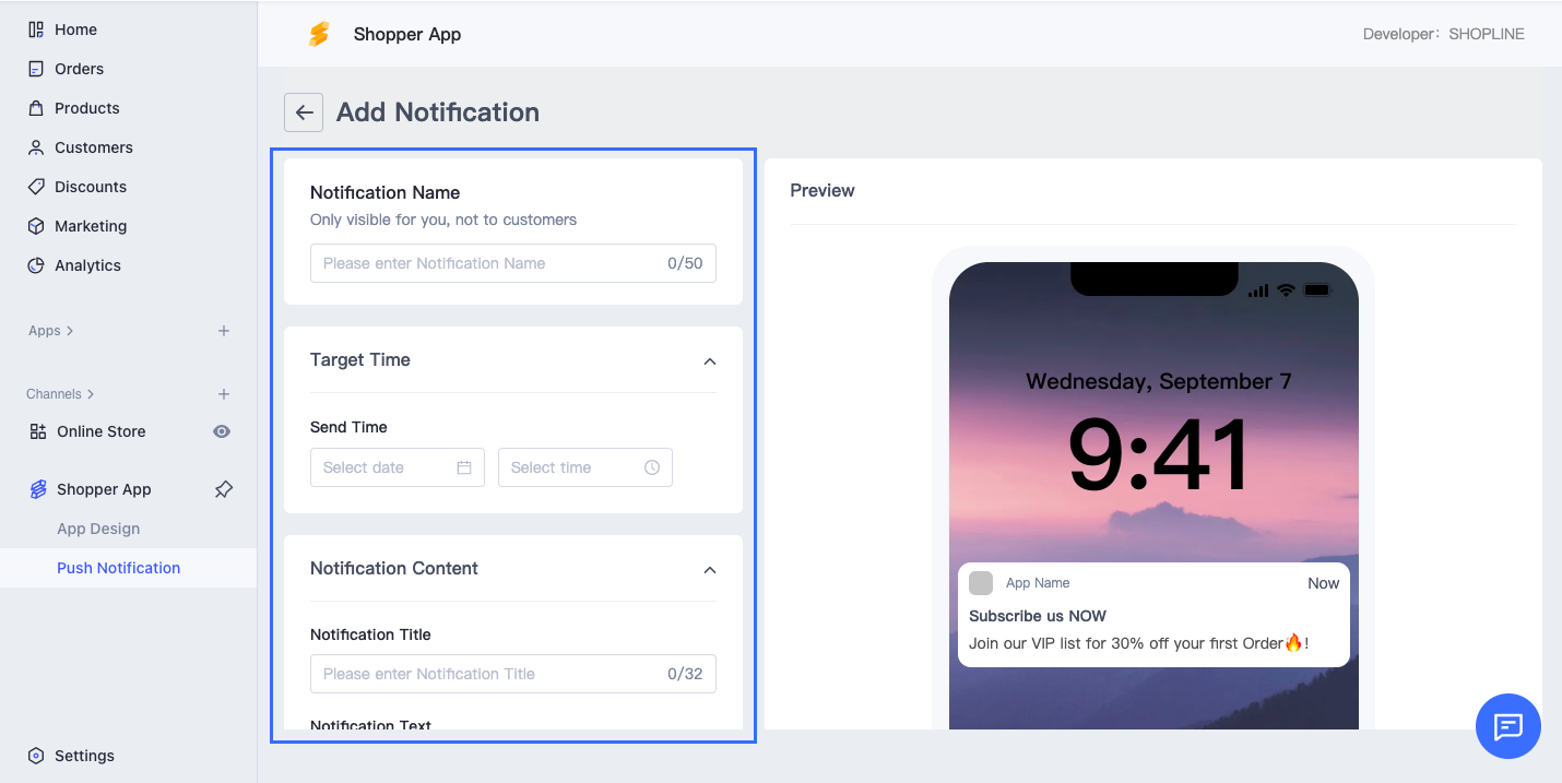 Setting Up Push Notifications – SHOPLINE Help Center