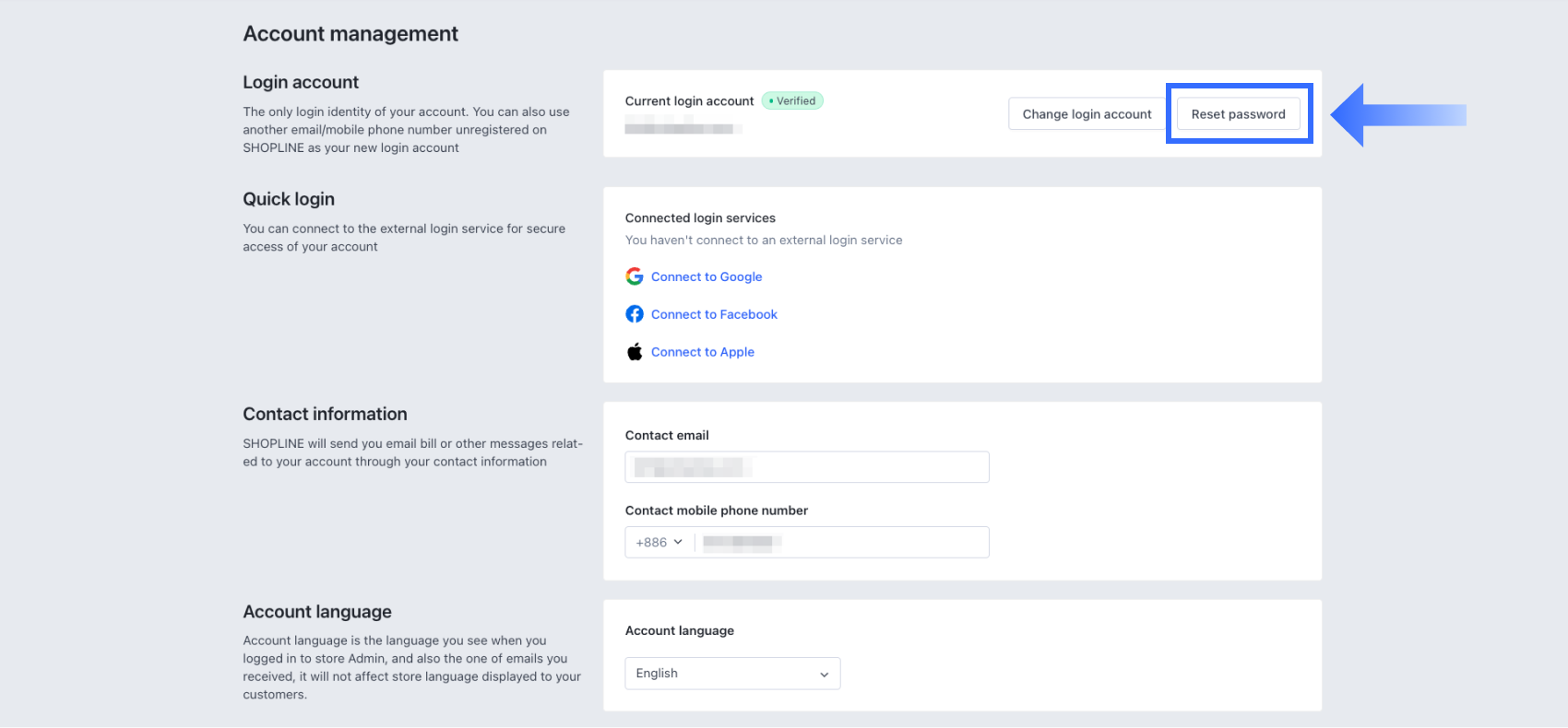 Changing Your Account and Password – SHOPLINE Help Center Changing Your Account and Password – SHOPLINE Help Center