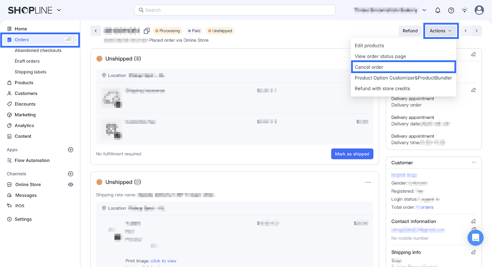 Flow Automation: Triggering Workflows When an Order Is Canceled – SHOPLINE Help Center